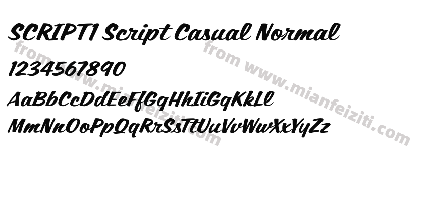 SCRIPT1 Script Casual字体免费下载-SCRIPT1 Script CasualNormal在线预览和转换生成器-免费字体网